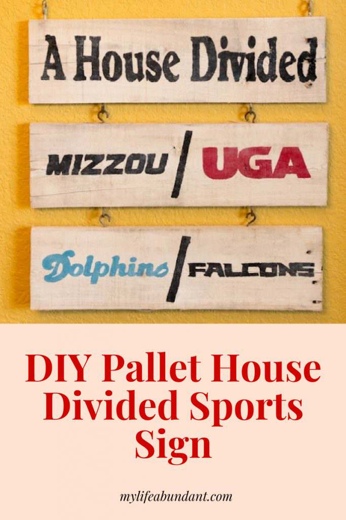 DIY Pallet House Divided Sports Sign