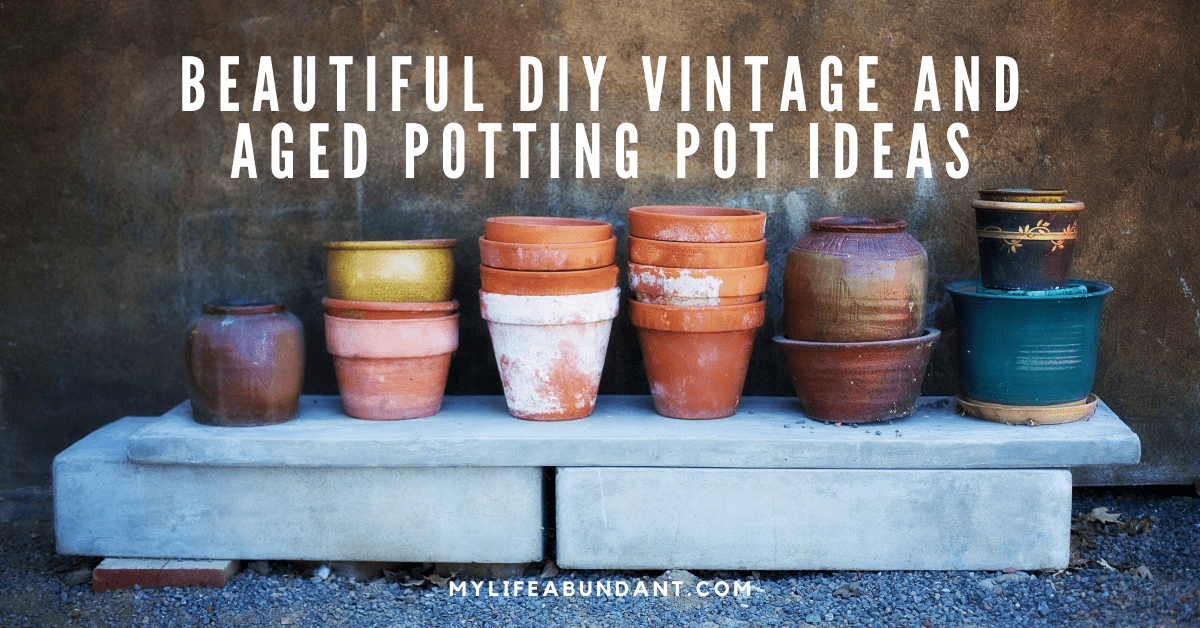 Beautiful DIY Vintage and Aged Potting Pot Ideas - My Life Abundant